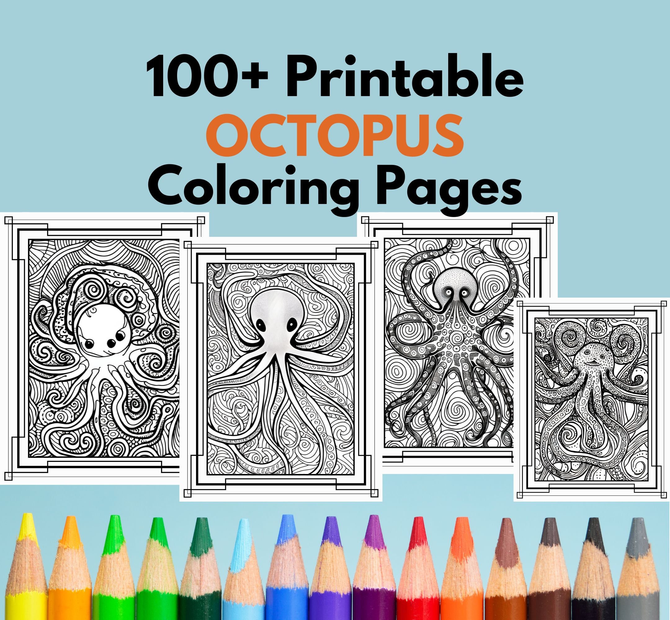 100+ Printable Octopus Coloring Pages Digital Download - Etsy