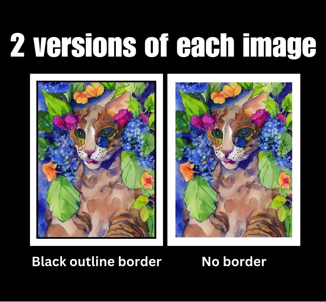 Cats in Flowers Reverse Coloring Book Pages Mega Bundle One - Etsy