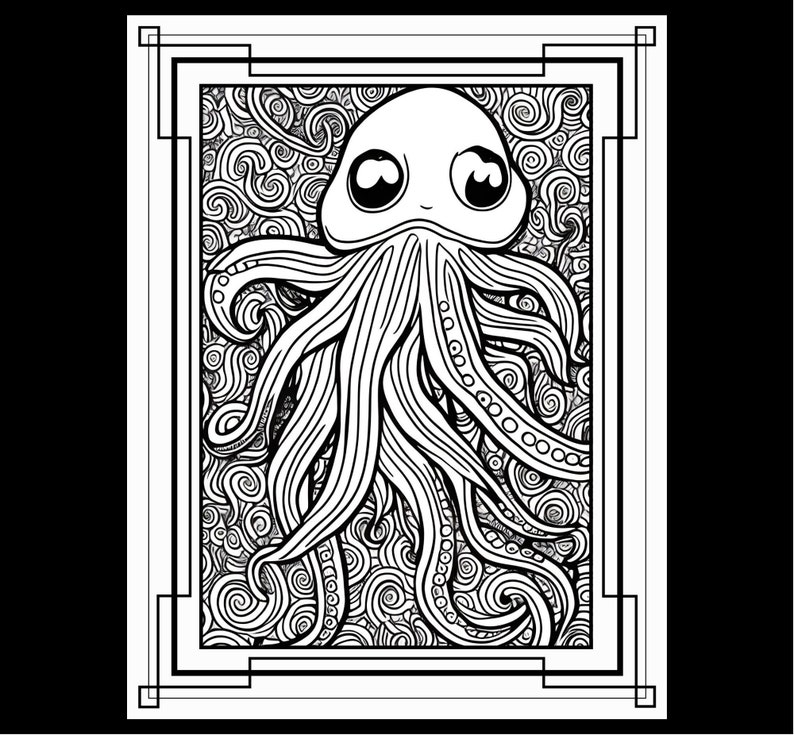 Shelly the Octopus Coloring Page Printable Adult Coloring - Etsy