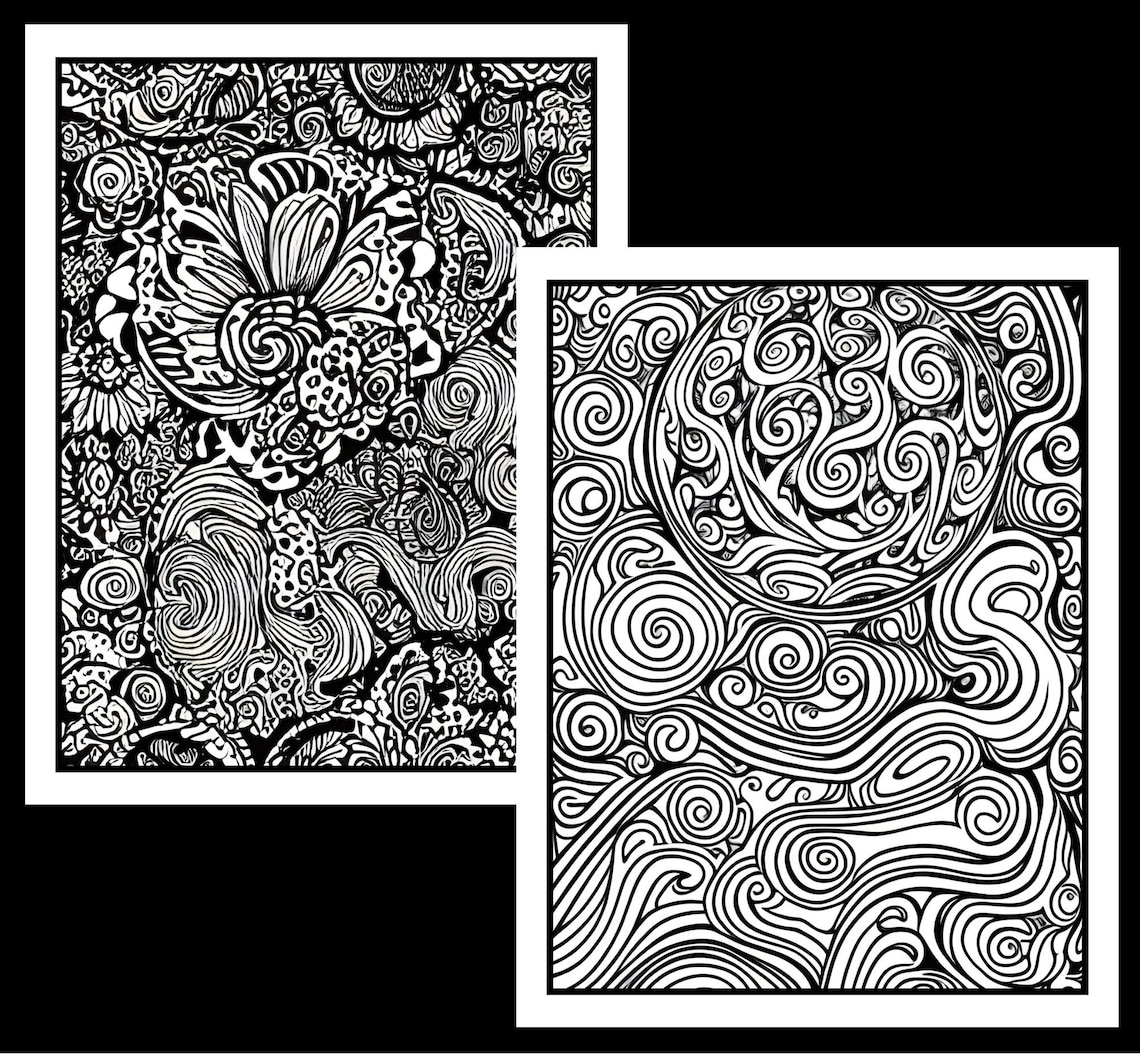 Squiggles Swirls and Flowers Doodle Coloring Book, 170 Printable ...