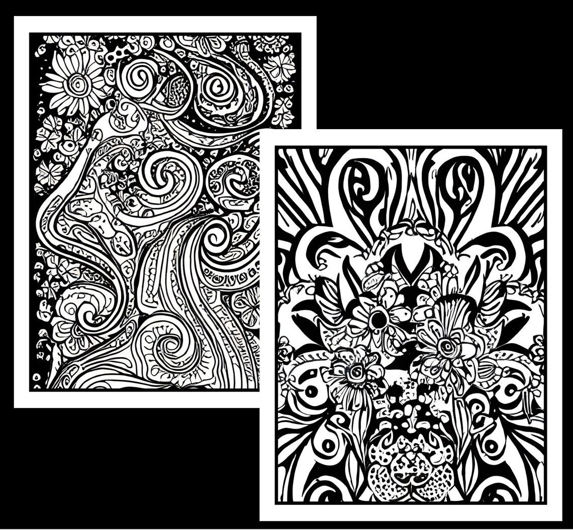 Squiggles Swirls and Flowers Doodle Coloring Book, 170 Printable ...