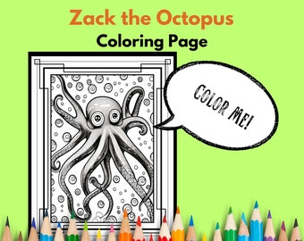 Devon the Octopus Coloring Page Printable Adult Coloring Page - Etsy