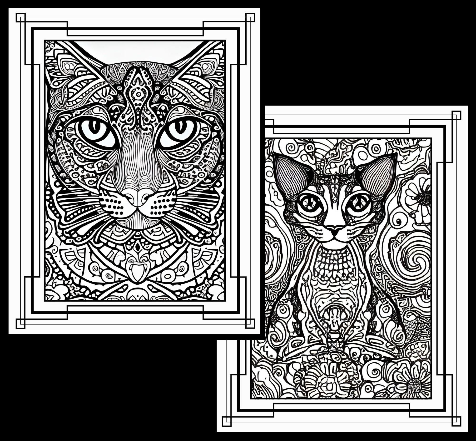 125 Printable Cat Coloring Pages Digital Download - Etsy