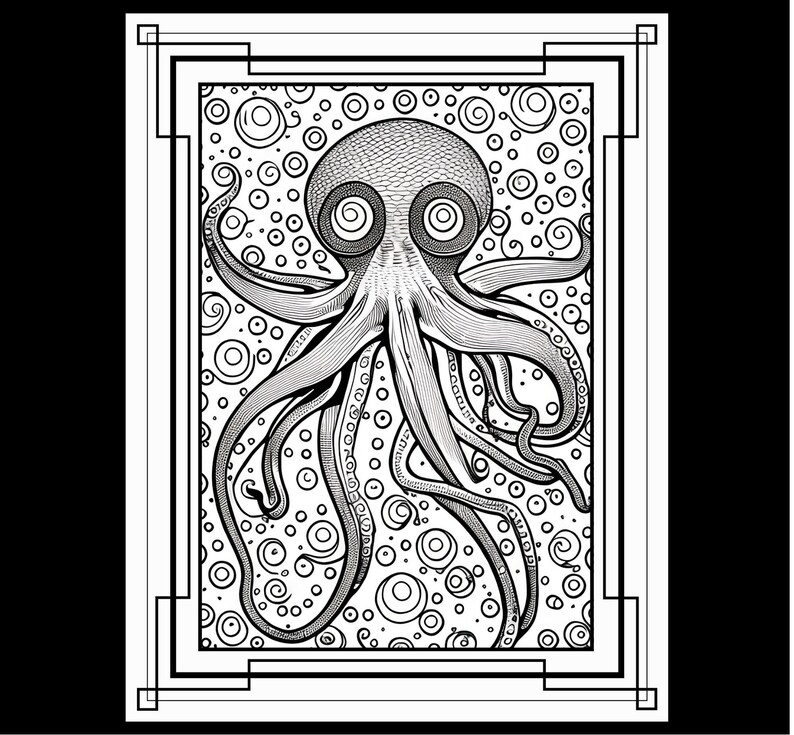 Bub the Octopus Coloring Page, Printable Adult Coloring Page - Etsy