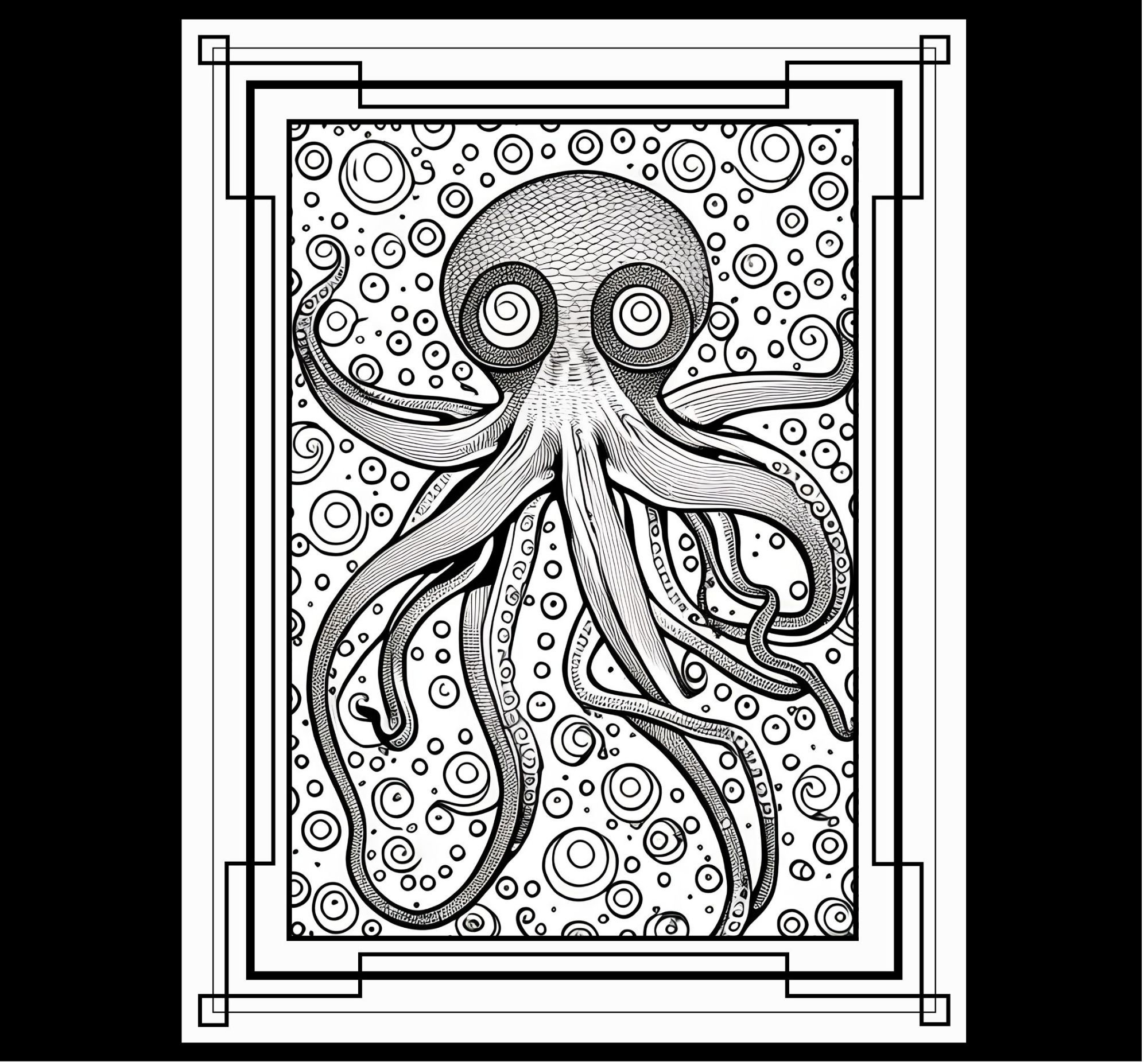 Bub the Octopus Coloring Page Printable Adult Coloring Page - Etsy ...