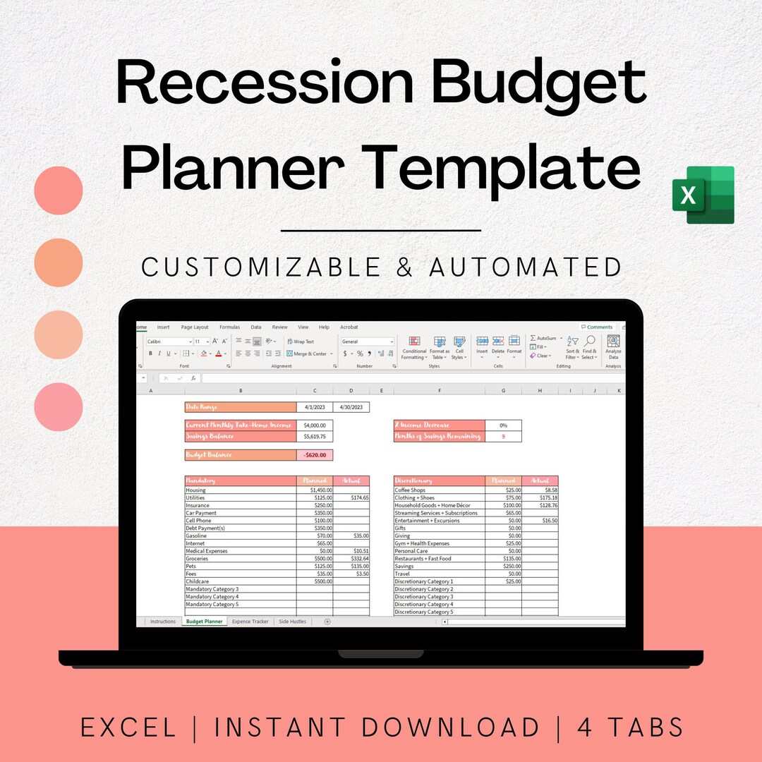 Recession Budget Planner Simple Easy to Use Rose Gold - Etsy