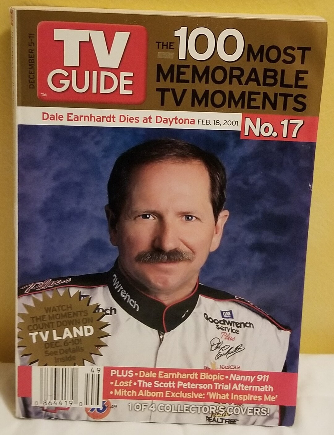 TV Guide, "dale Earnhardt Dies at Daytona, February 18, 2001" Magazine ...