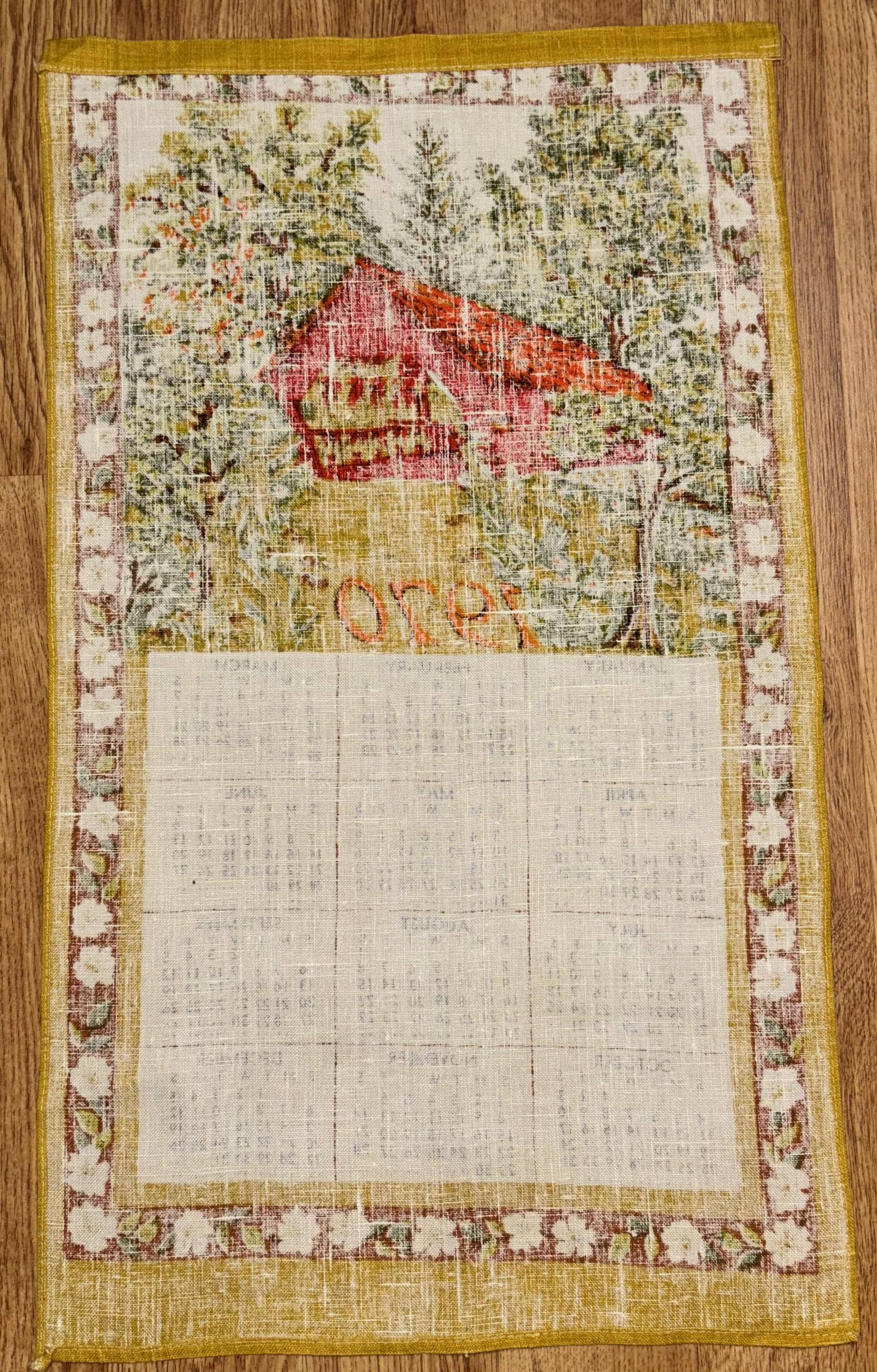 1970 Vintage New England Red Cottage Collectors Irish Linen Towel ...