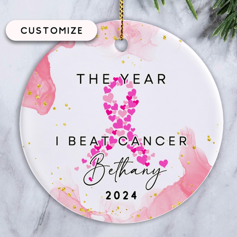Breast Cancer Ornament - Etsy