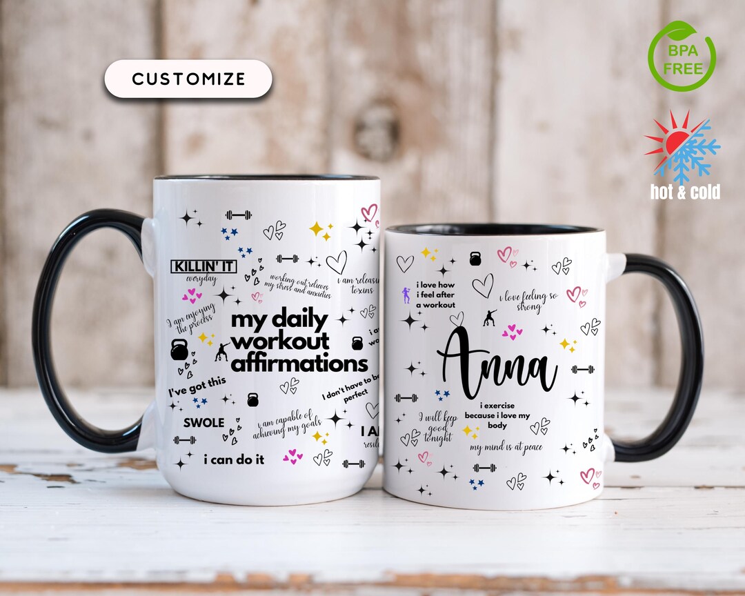 Workout Affirmation Mug, Motivational Coffee Mug, Fitness Coach Mug ...