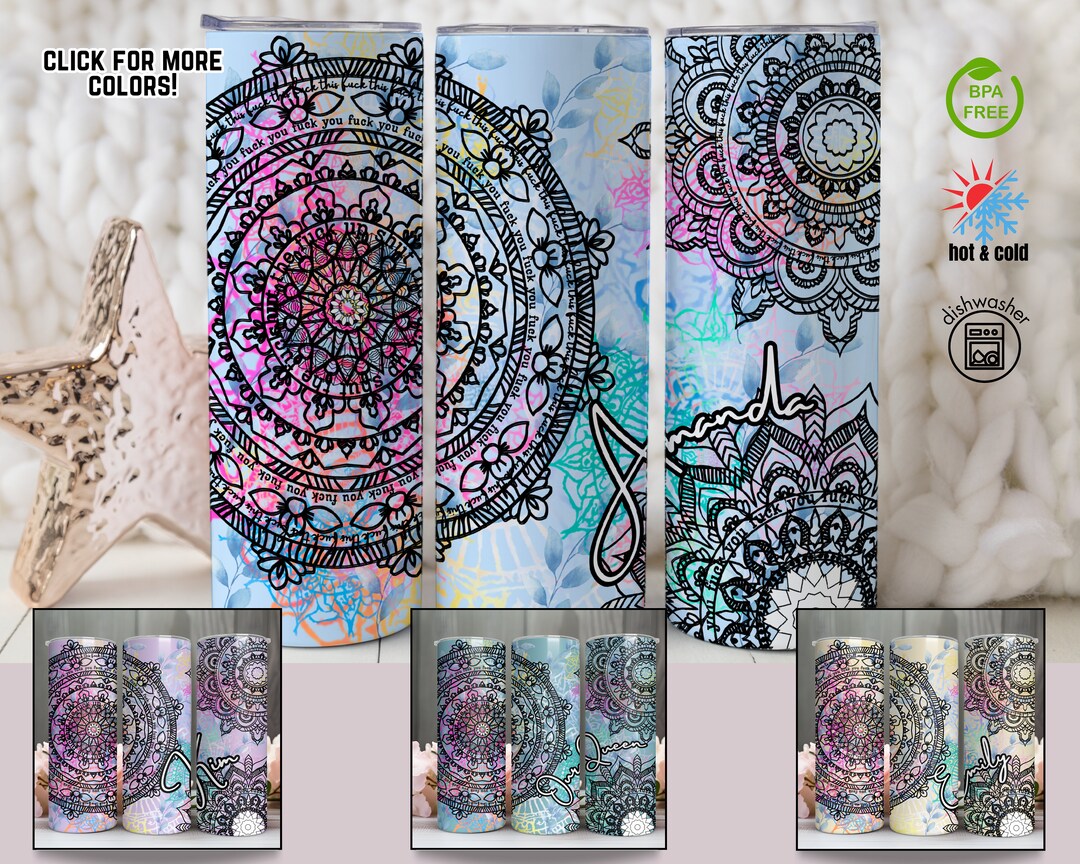 Curse Word Mandala Tumbler, Secret Swear Words Mandala Tumbler, Funny ...