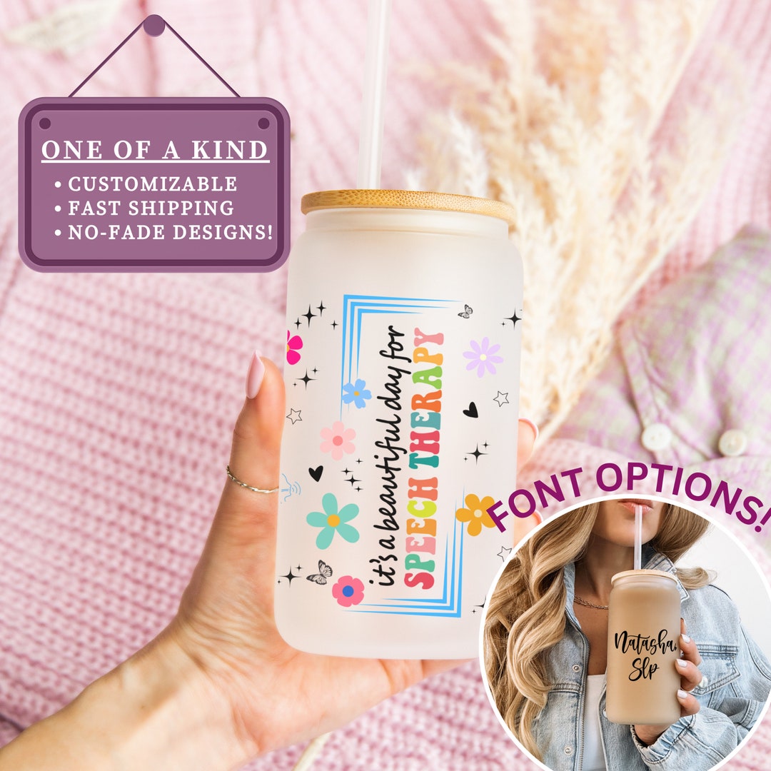 Speech Therapy Frosted Tumbler, Speech Therapy Glass Cup, Speech ...
