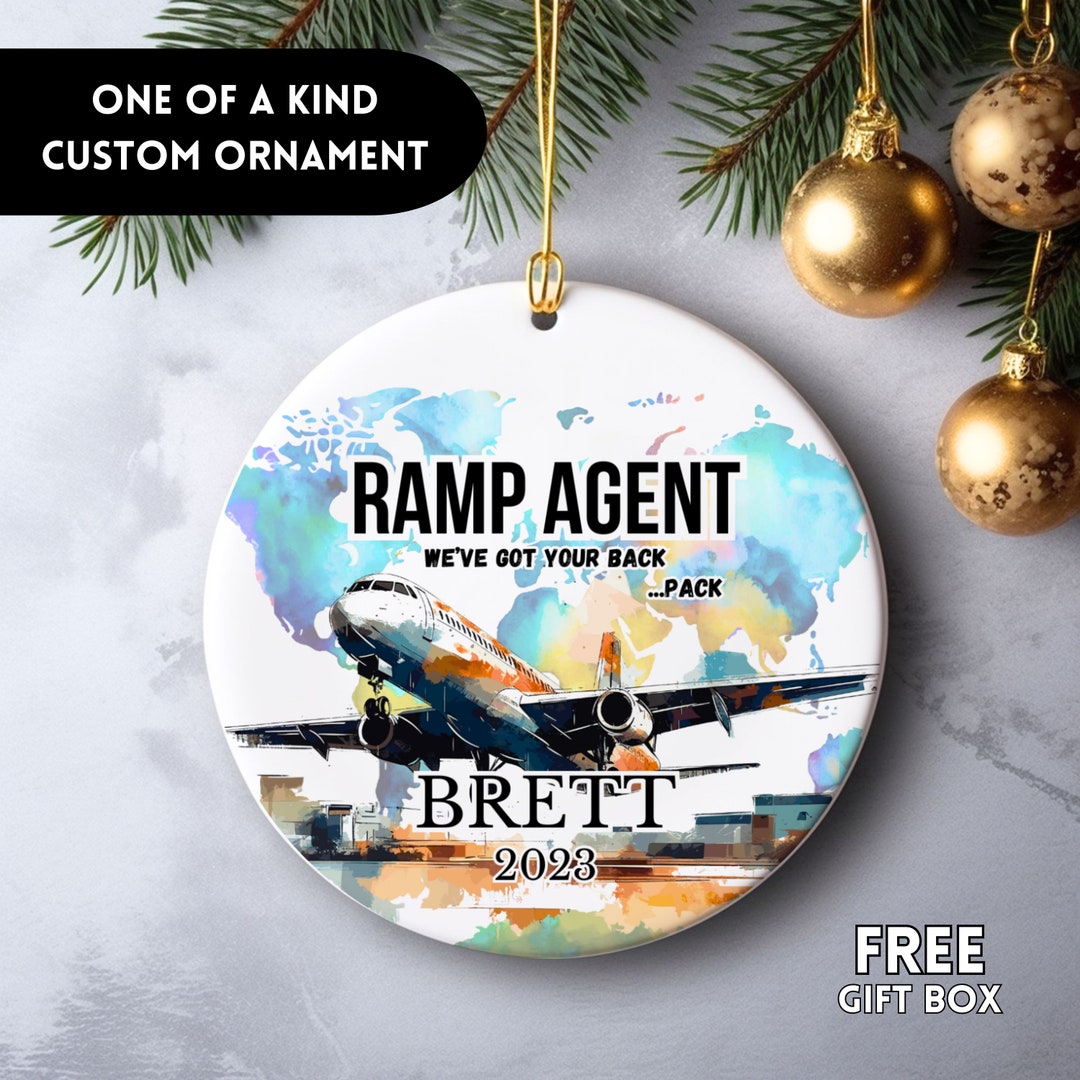 Ramp Agent Ornament, Work the Ramp at Airport Christmas Ornament ...