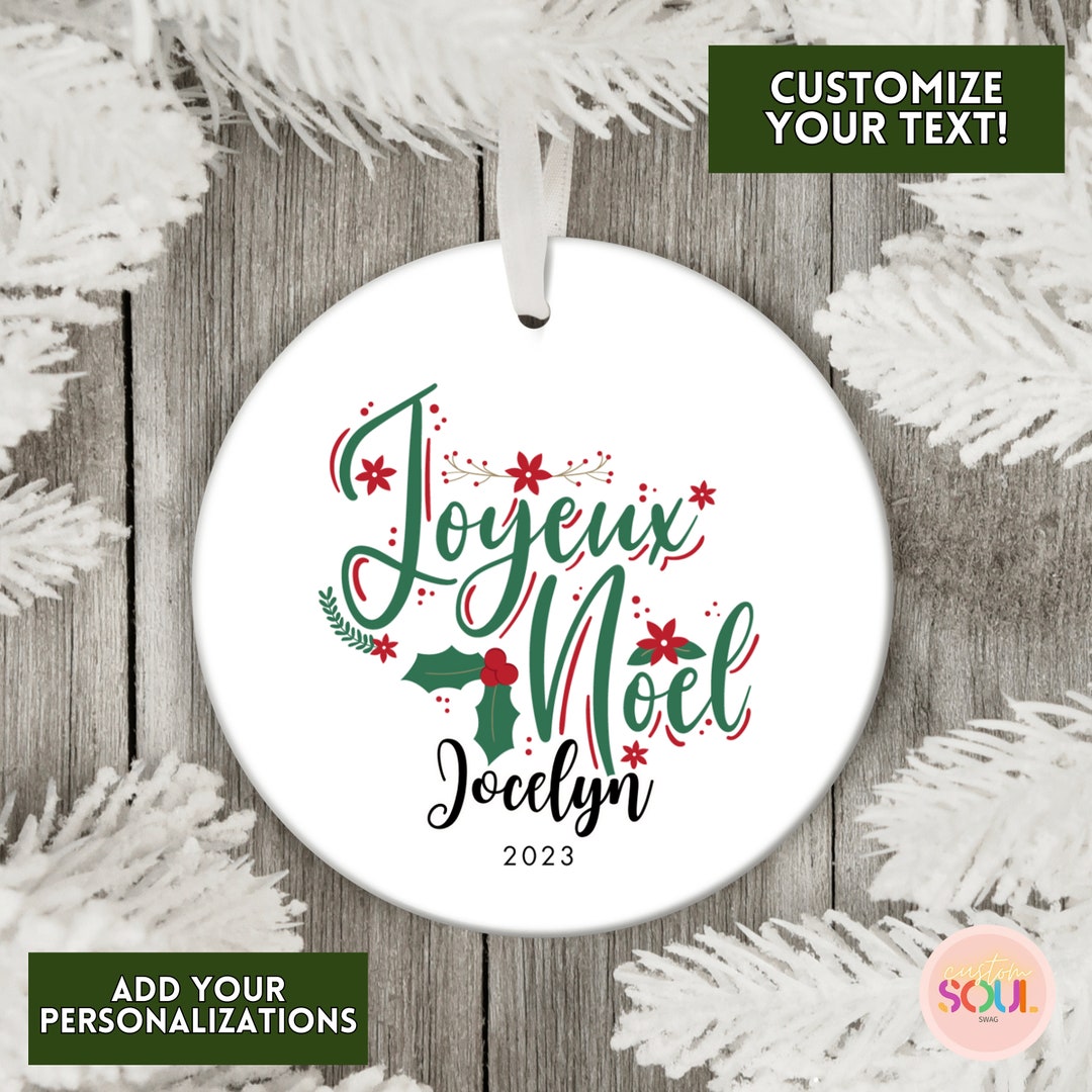 Joyeux Noel Ornament, French Ornament, French Merry Christmas Ornament ...