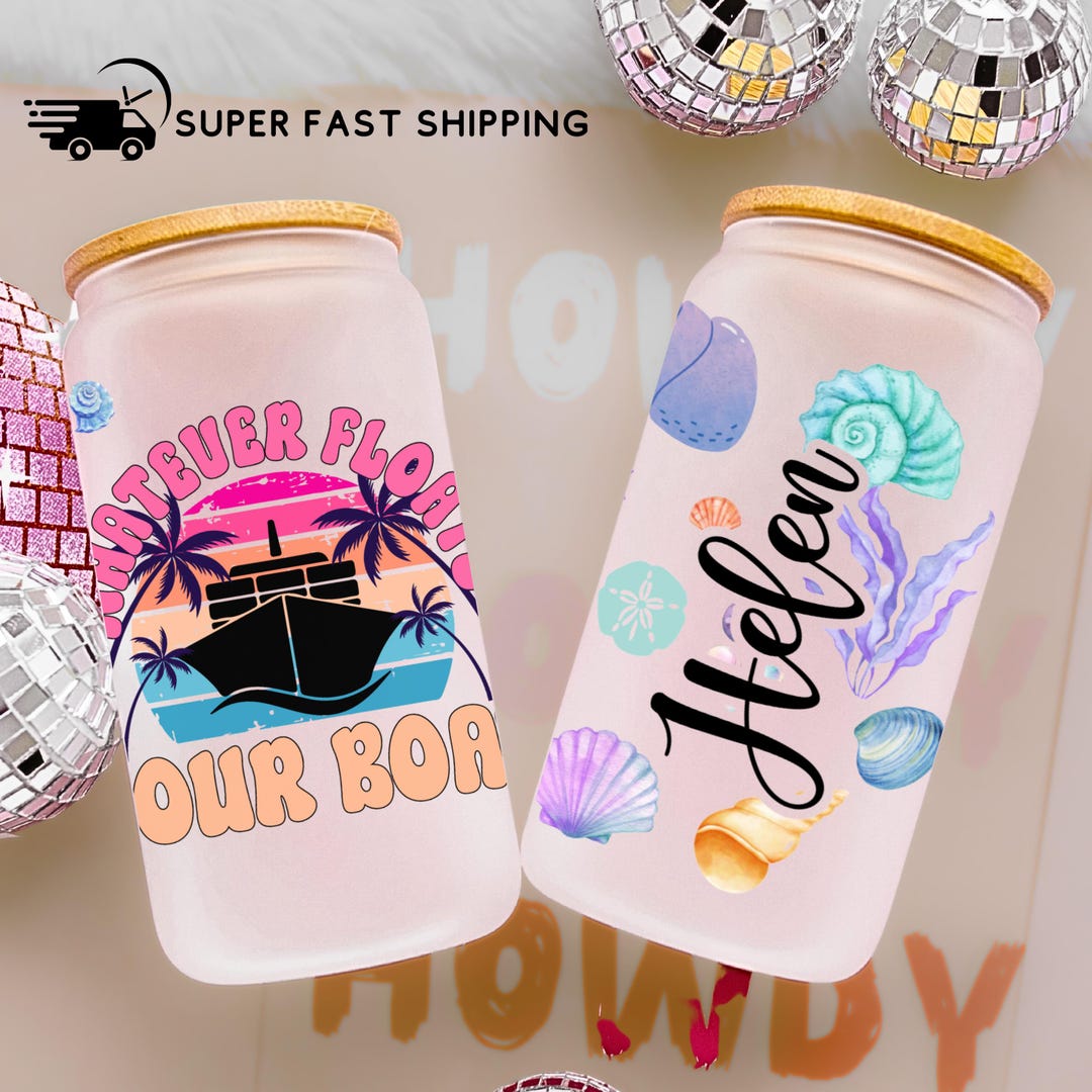 Cruise Cup, Vacation Cup, Vacation Cruise Frosted Glass, Vacation ...