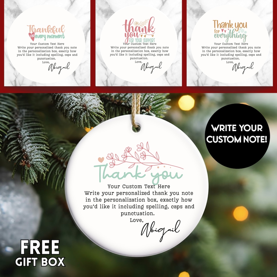 Thank You Ornament, Custom Note Thank You Gift, Never Forget ...