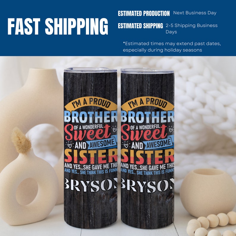 Brother Tumbler Gift, Funny Brother Gift, Gift for Bro, Best Brother ...