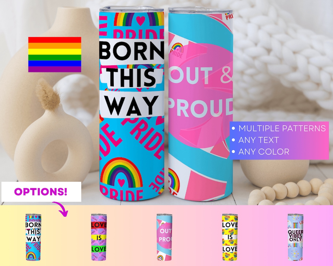 LGBTQ Tumbler, Coffee Cup, Pride Bottle, Rainbow Tumbler, Personalized ...