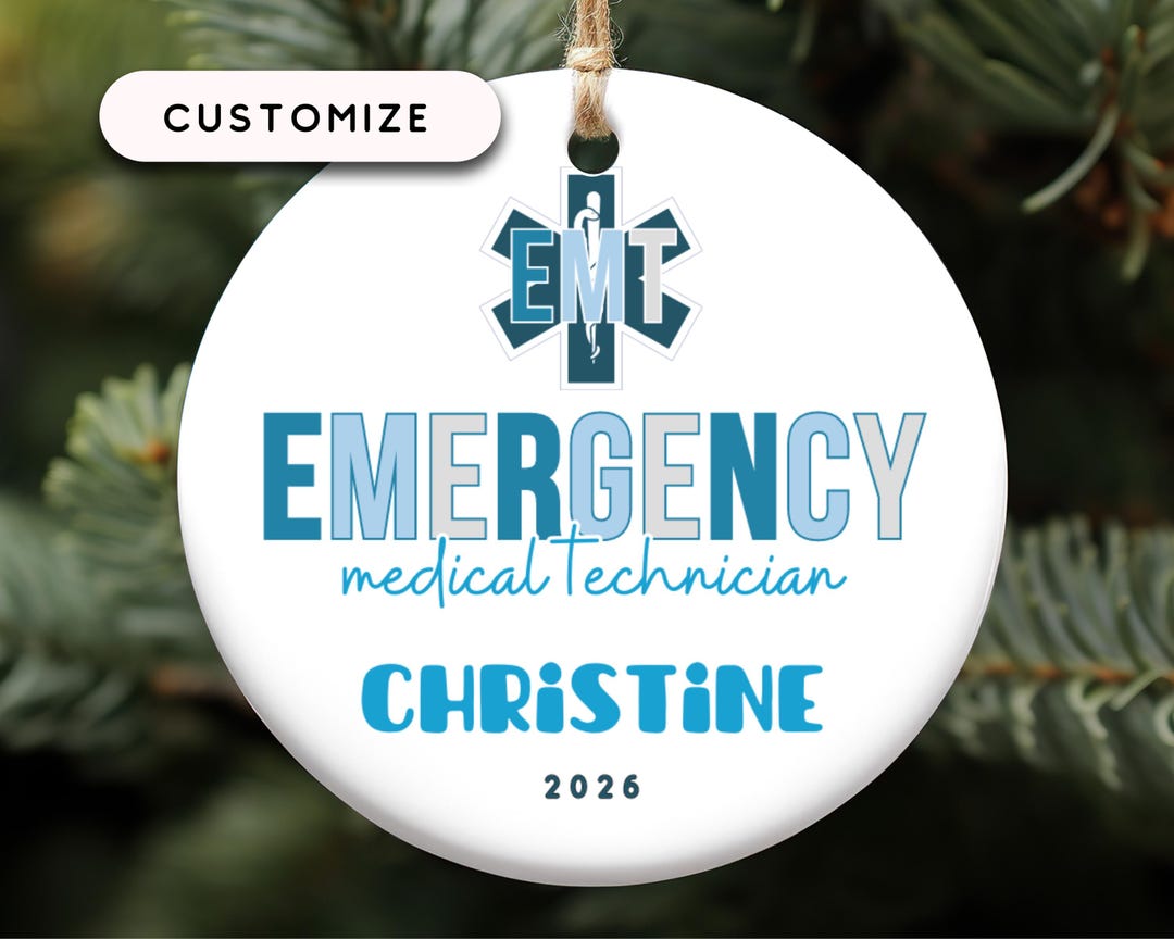 Emergency EMT Ornament, EMT Christmas Gift, Emergency Medical Services ...