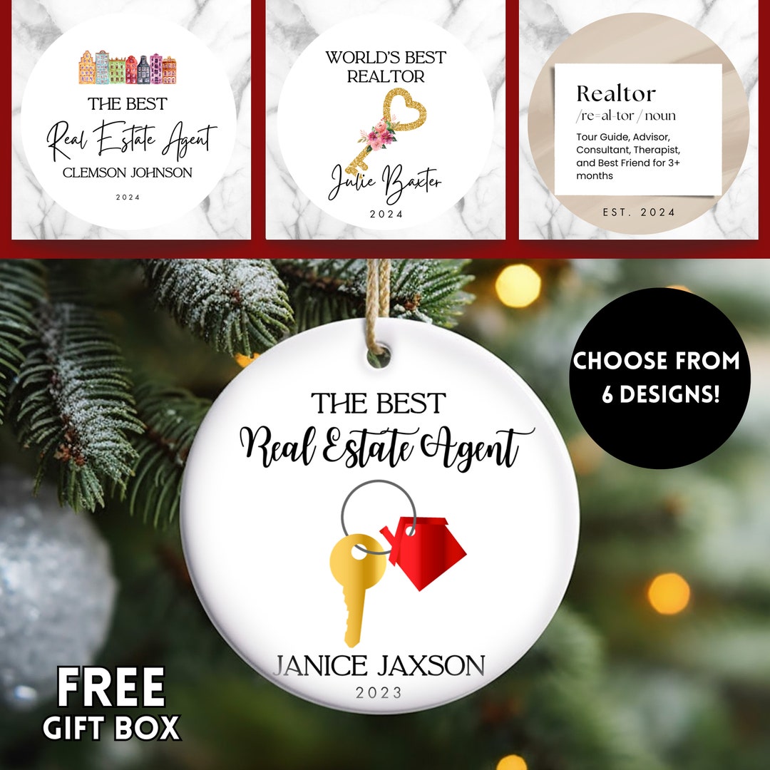 Real Estate Agent Ornament, Custom Best Realtor Gift, Gift for Realtor ...