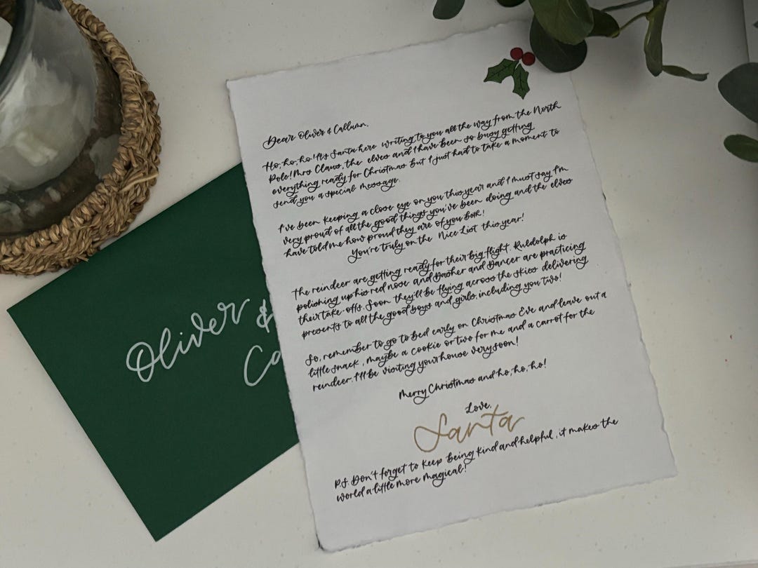 Pre-written Santa Letter, Handwritten, Handwritten Santa Letter, Santa ...