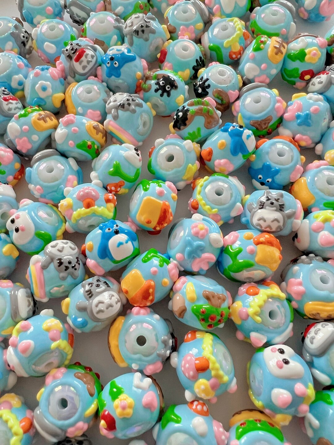 Totoro Hand Painted Beads - Etsy