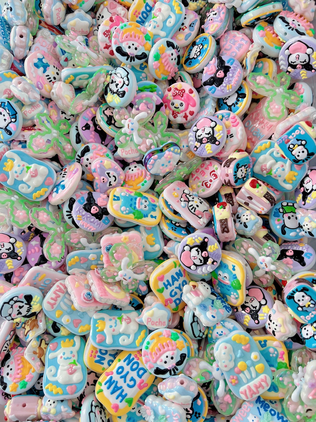 Big Hand Painted San Mixed Shape Beads - Etsy
