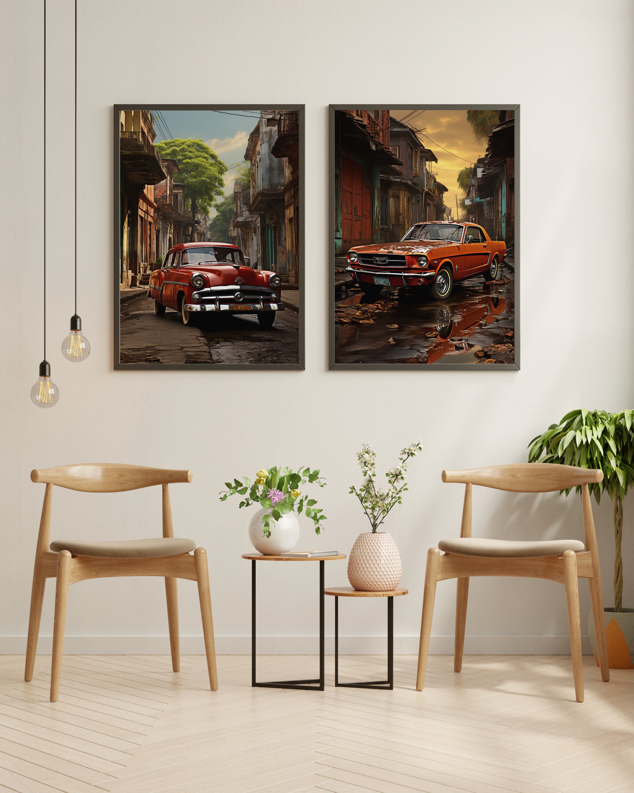 Vintage Automobile Wall Decor Iconic Classic Car for Prints Set of 18 ...