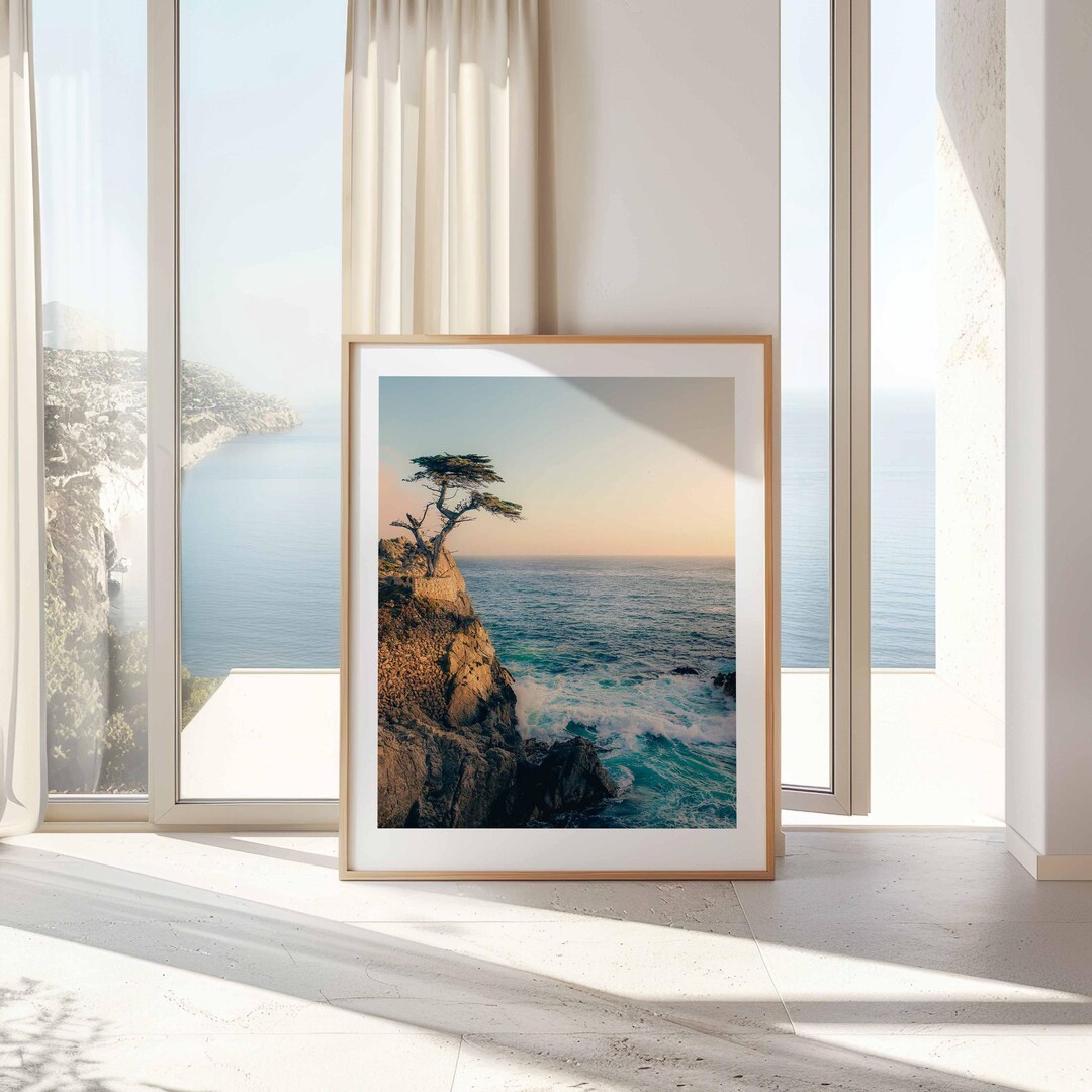 Lone Cypress Pebble Beach Sunset Print: California Coastal Seascape - Etsy