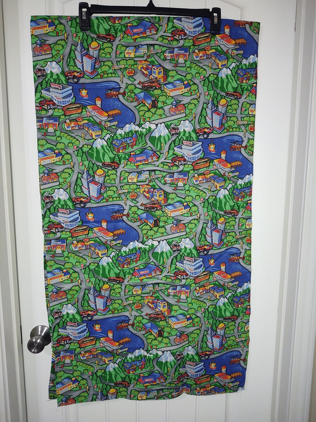 Matchbox Hero City Fabric Pattern # 3351 Springs Industries, Inc. (c) 2005 - Etsy