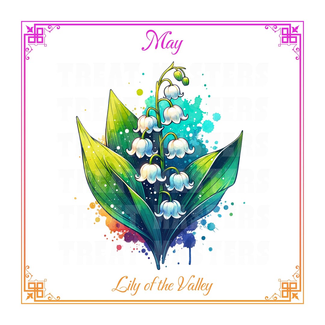 May Birth Month Flower Watercolour Clipart PNG SVG Image Lily of the ...