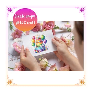 Watercolour Rainbow Happy Birthday Cake Candles Balloons Clipart PNG ...