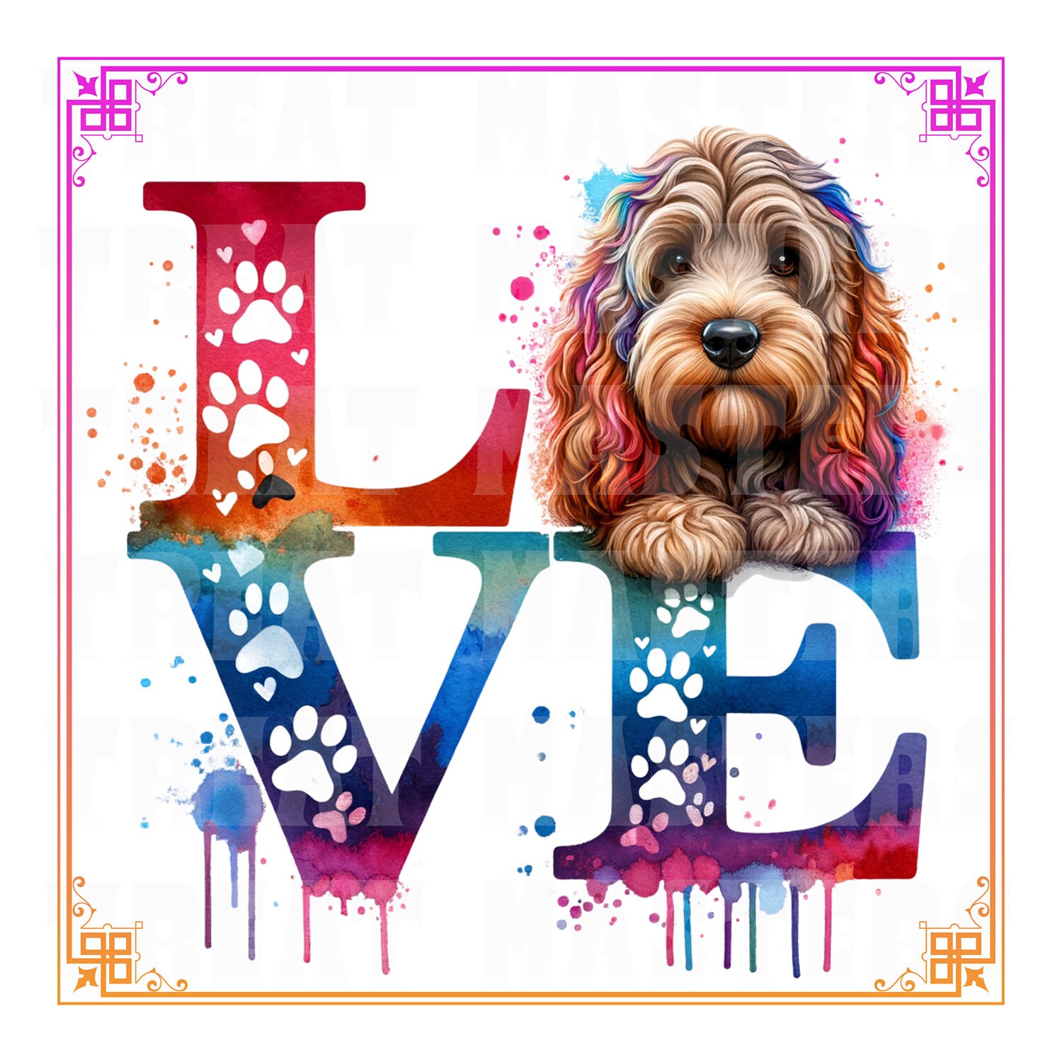 Watercolour Cockapoo Clipart PNG SVG Instant Digital Download Perfect ...