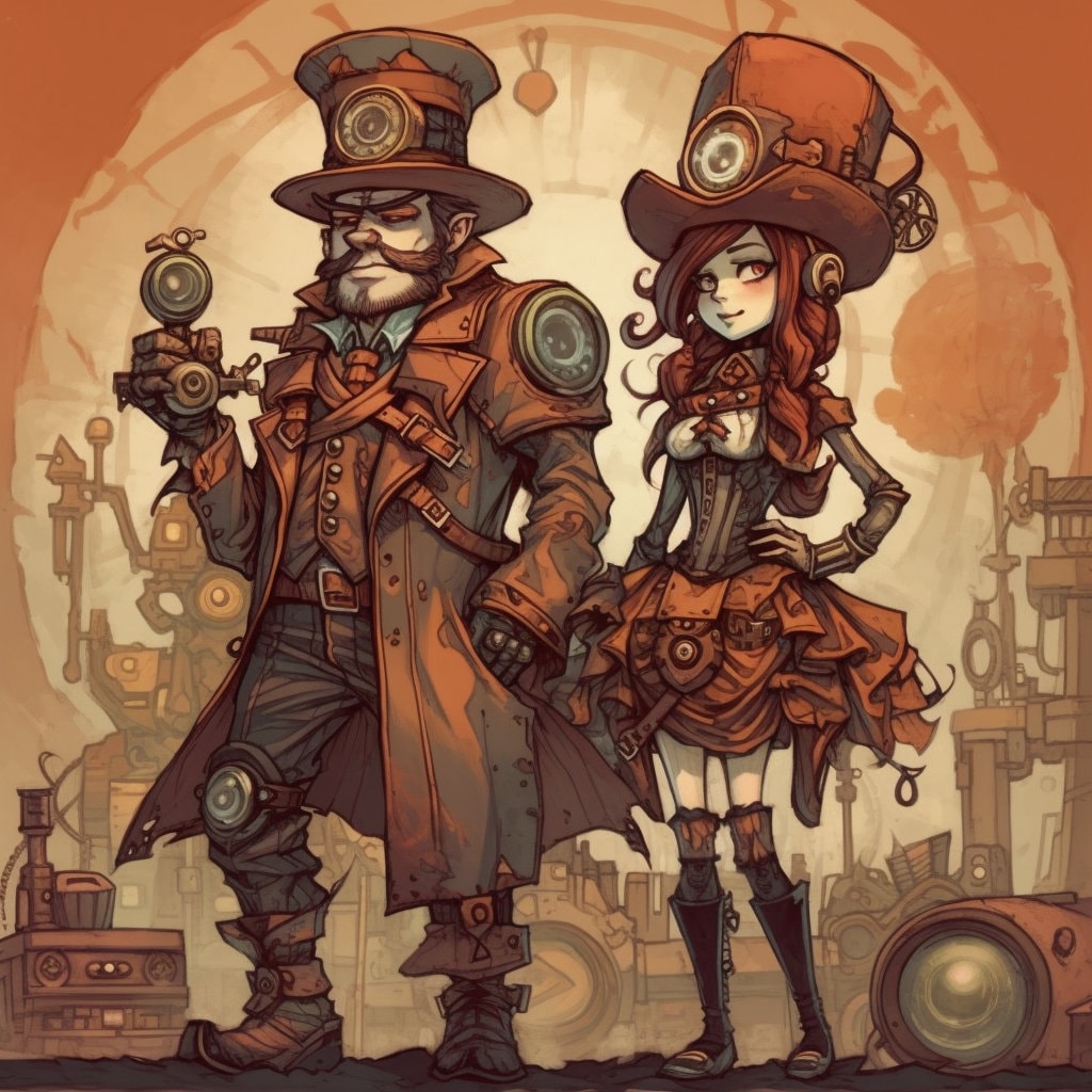 Printable Steampunk Cartoon Characters - Etsy