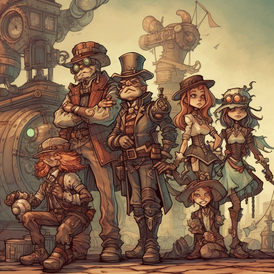 Printable Steampunk Cartoon Characters - Etsy