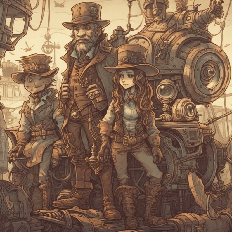 Printable Steampunk Cartoon Characters - Etsy