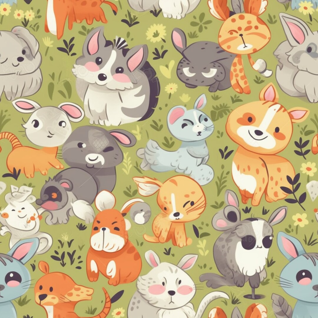 Cute Baby Animals Playing Together - Etsy