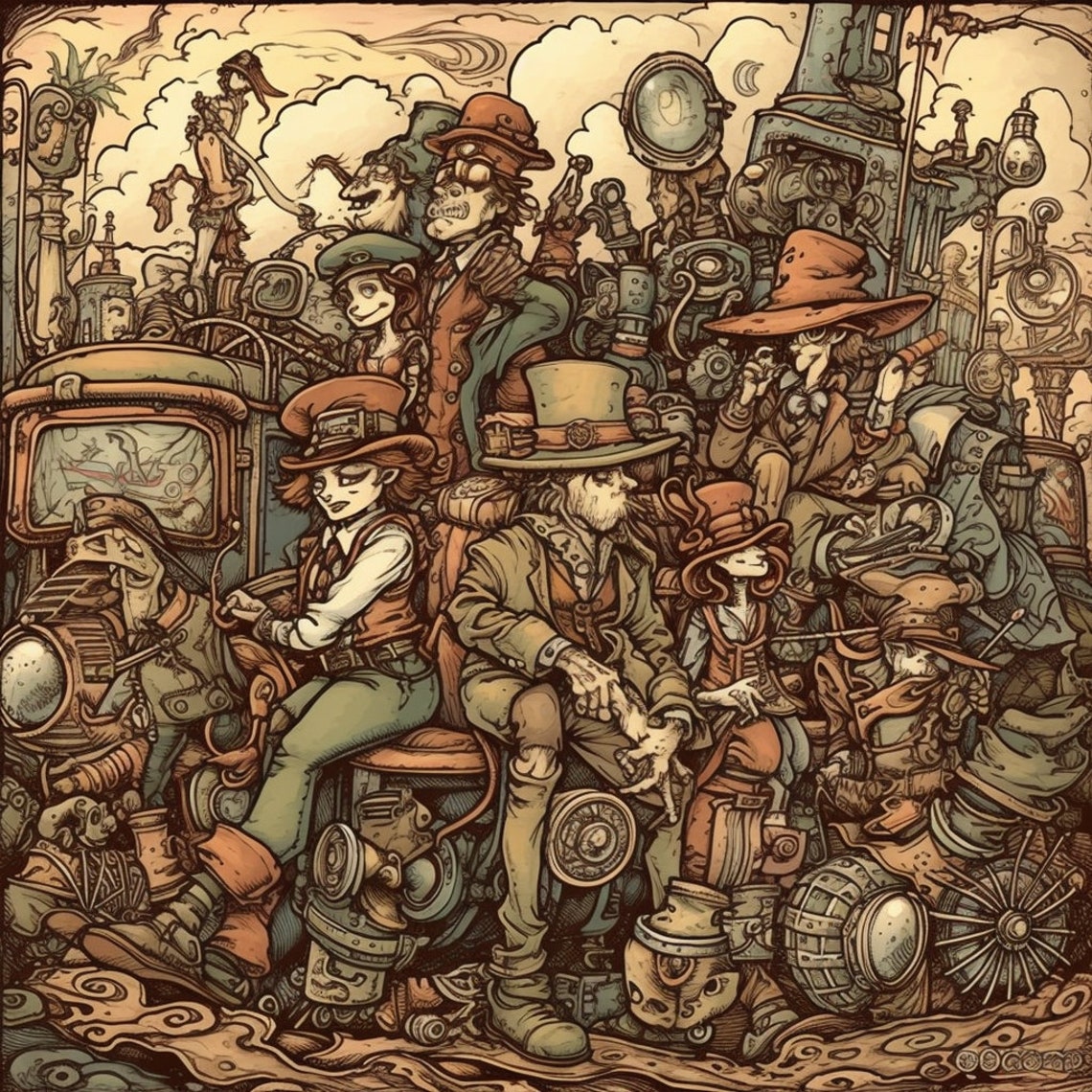 Printable Steampunk Cartoon Characters - Etsy