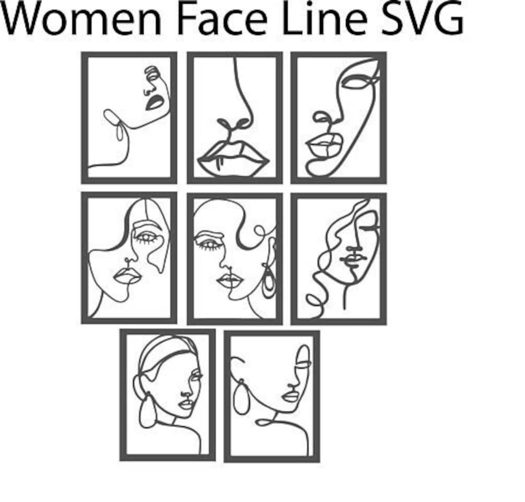 Line Art Women Face SVG – Laser Cut File, Home Decor (digital Download ...