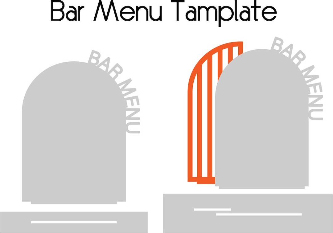 Bar Menu Sign SVG Template | Acrylic Sign | Double Arch - Laser Cut ...