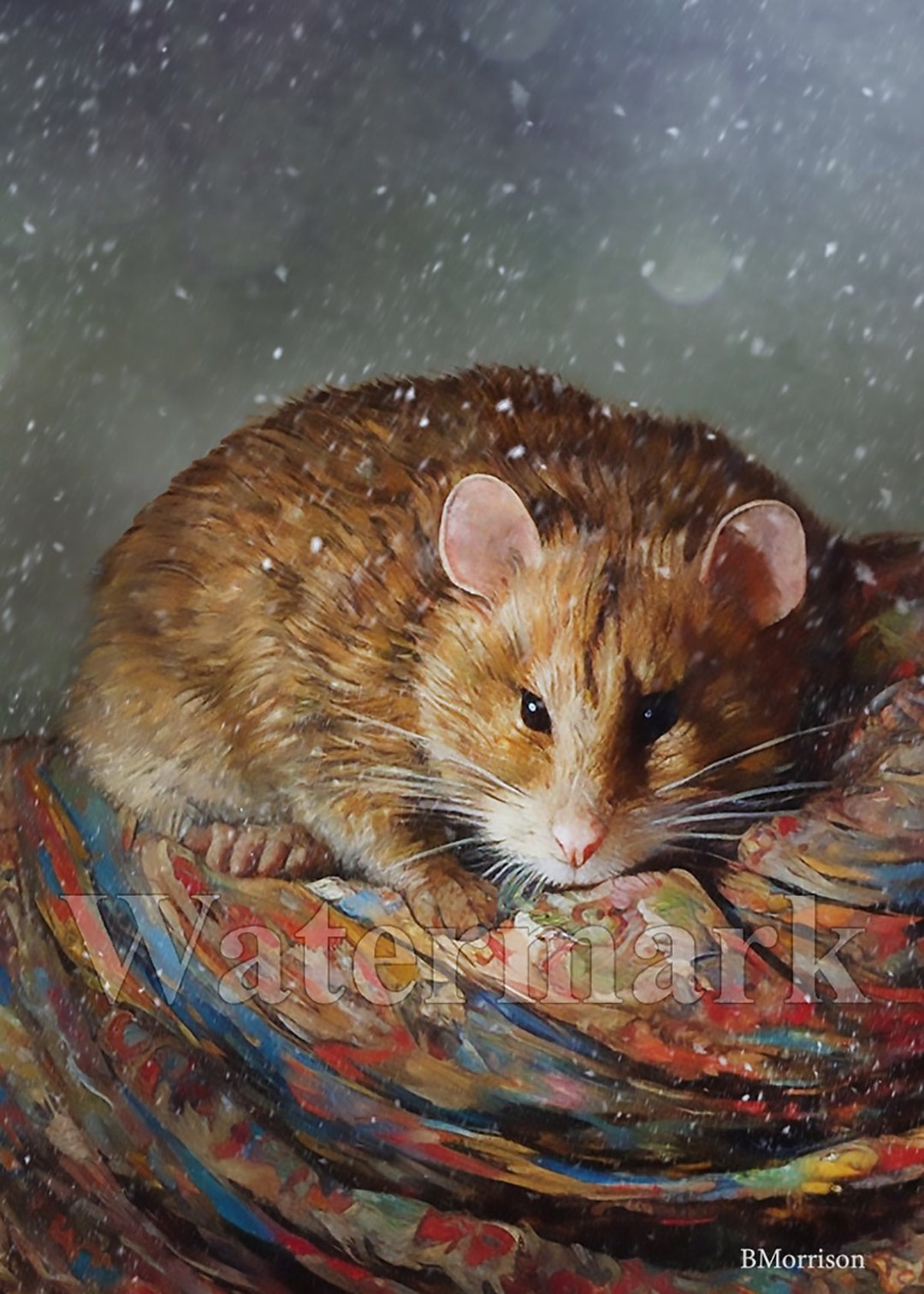 Christmas Card Print 5 X 7-inch Art Card flat or a 10 X 14-inch-high ...