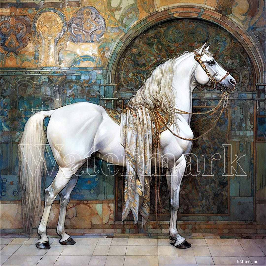 Horse Print 5 X 5-inch Art Card flat or a 10 X 10-inch-high Gloss ...