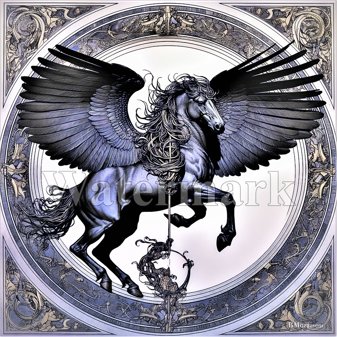 Pegasus Print 6. Fine Art Paper Print, Signed Art by Barbara Morrison ...