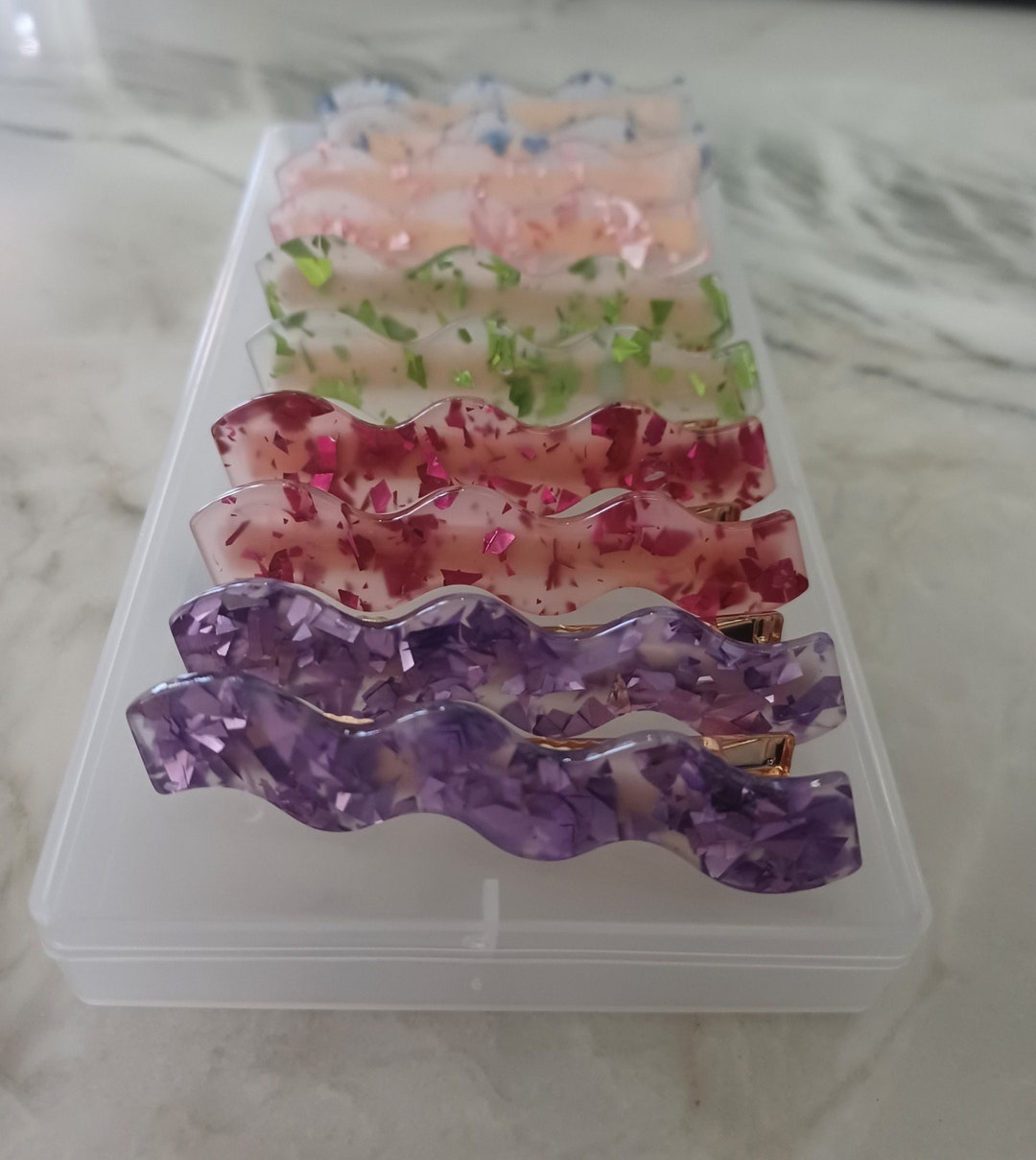 Wavy Hair Clips Resin Hair Clips Hair Clips for Women Handmade Resin ...