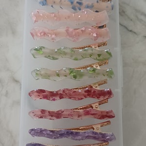 Wavy Hair Clips Resin Hair Clips Hair Clips for Women Handmade Resin ...