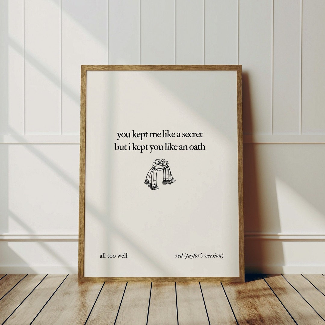 I Kept You Like an Oath All Too Well Red Taylor Swift Vintage ...