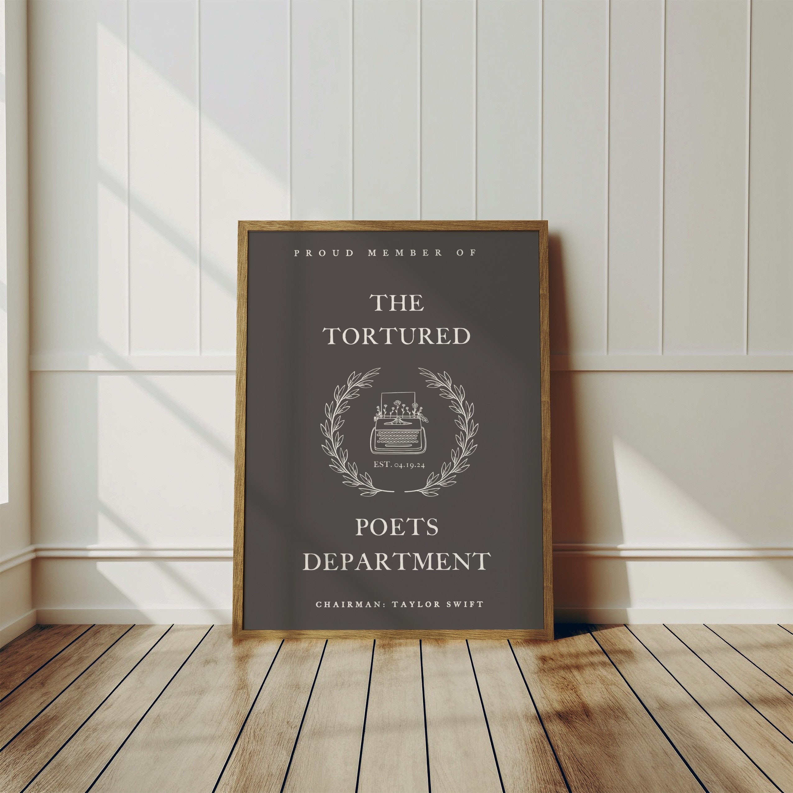 Tortured Poets Dept Member Digital Print Taylor Swift Vintage ...