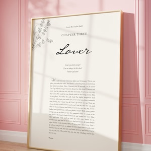Lover Lyrics Digital Print Lover by Taylor Swift Vintage Minimalist ...