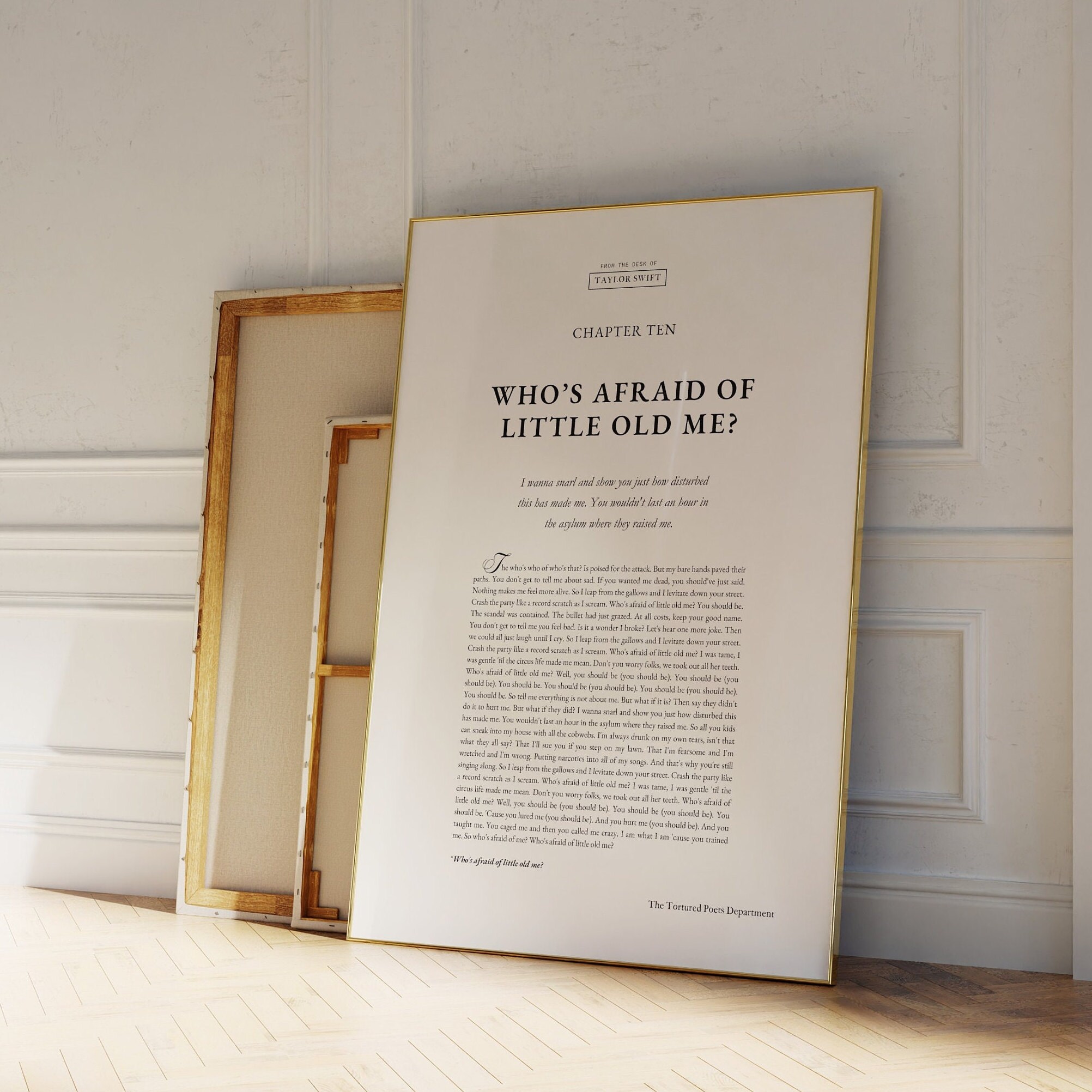 Who's Afraid of Little Old Me Lyrics Digital Print Tortured Poets Dept ...