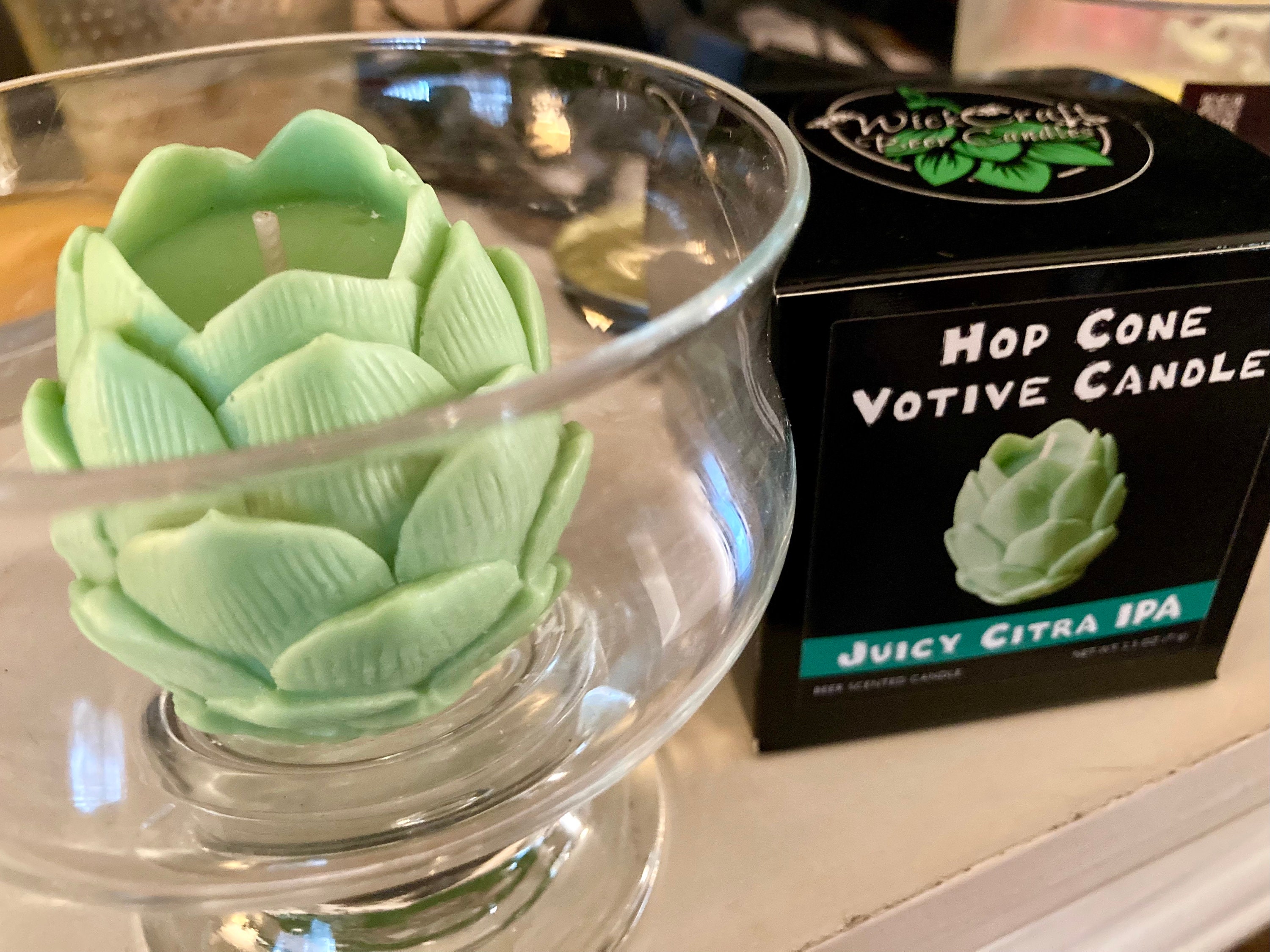 Hop Cone Candle: Beer Scented Soy Wax Votive - Etsy